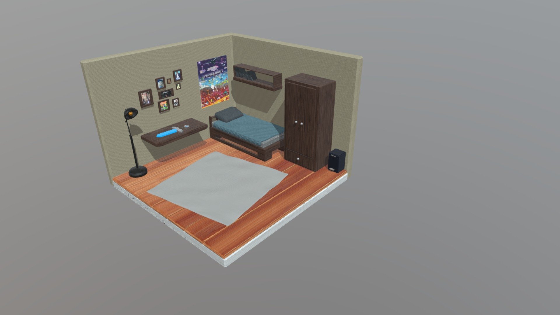 Minecraft Fan Room - Download Free 3D model by guzaerovdamir49 [f9bdfa6 ...