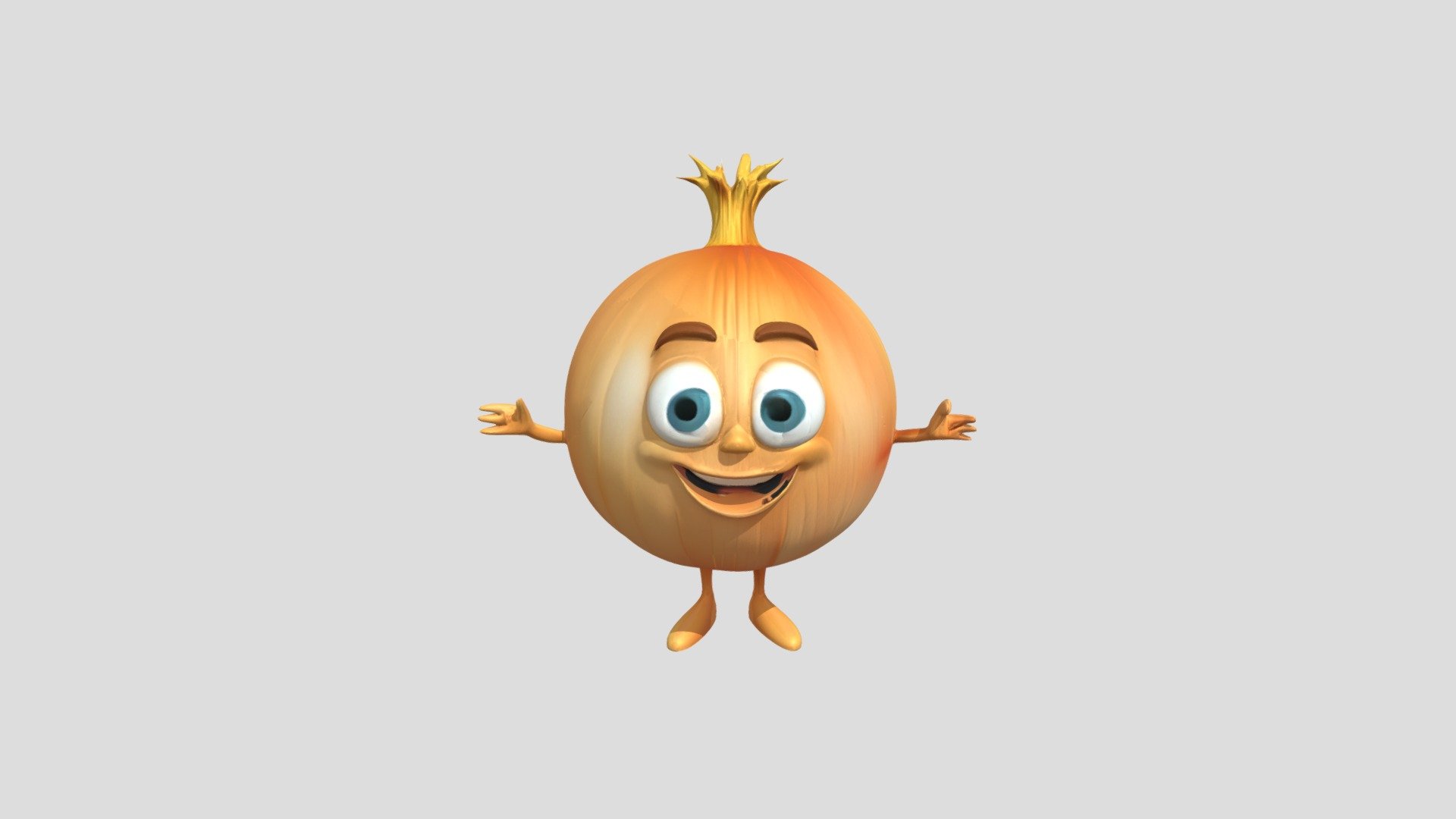 Anthropomorphic onion with arms and legs - 3D model by fraymusa ...