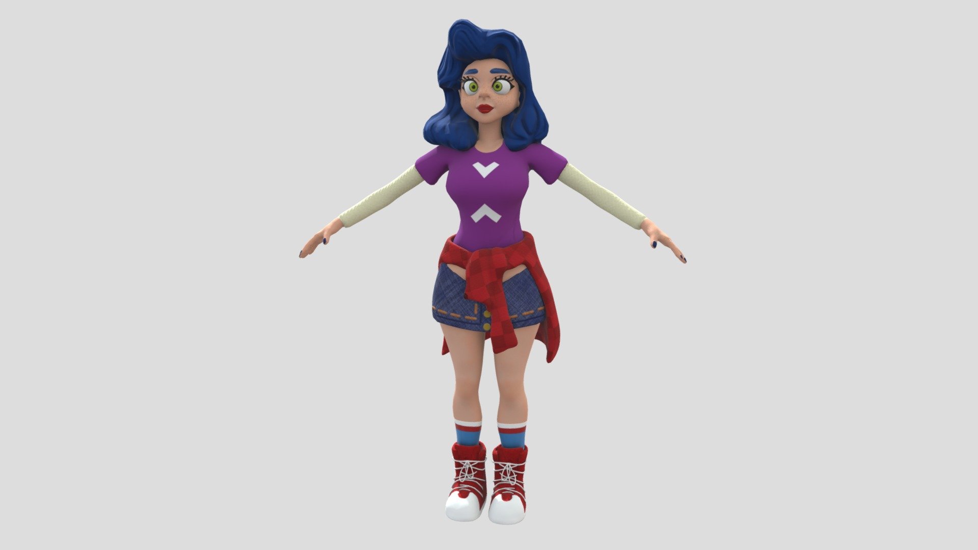 T-pose girl - 3D model by Exsp [f9cb1c0] - Sketchfab
