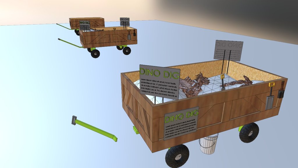 Dino Dig Cart 2 (2) - 3D model by amueller [f9cb6d3] - Sketchfab