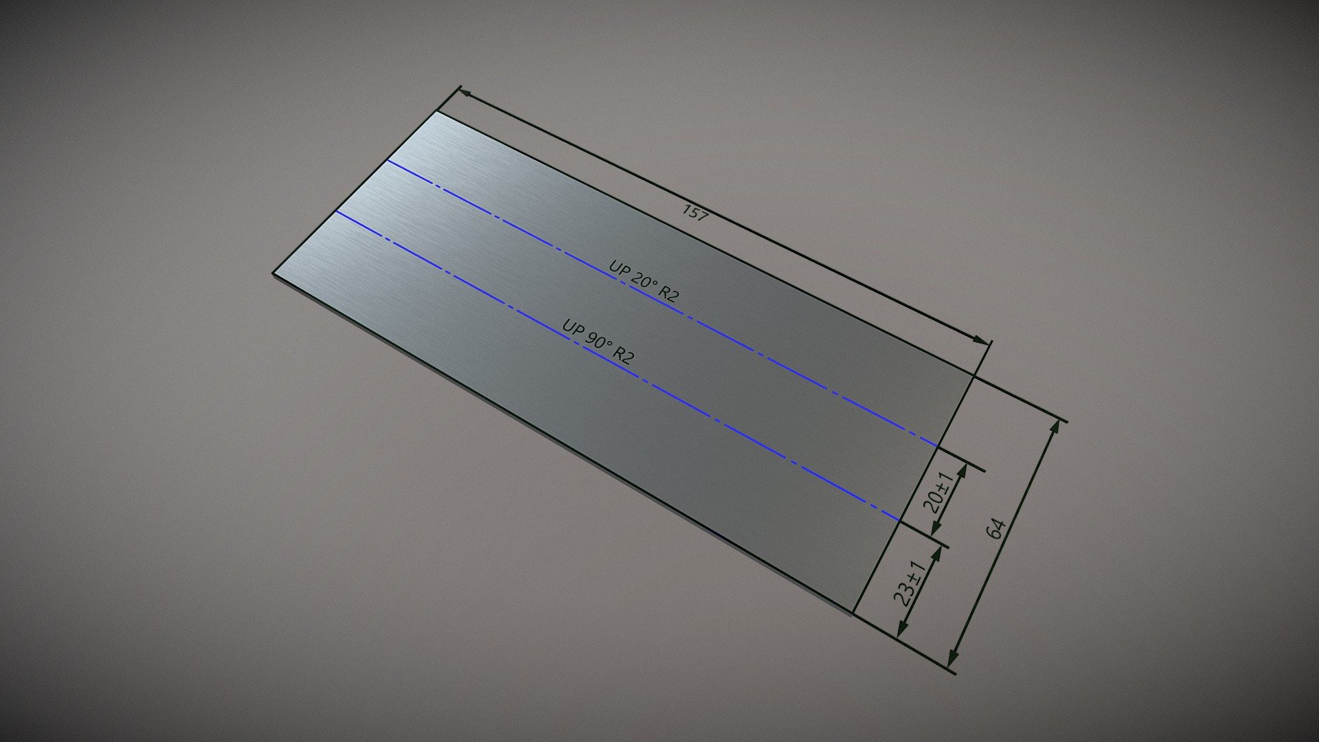 Stalen plaat voor spanplaat + maatvoering - Download Free 3D model by ...