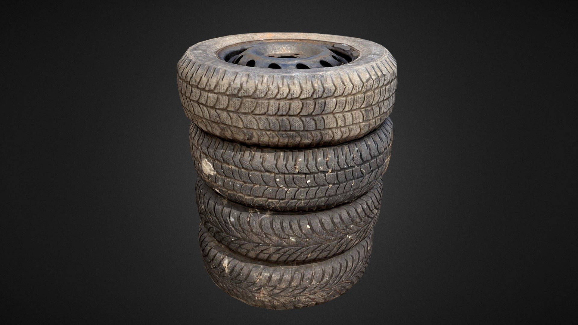 Old, dirty, stacked tires, PBR textures [free] - Download Free 3D model ...