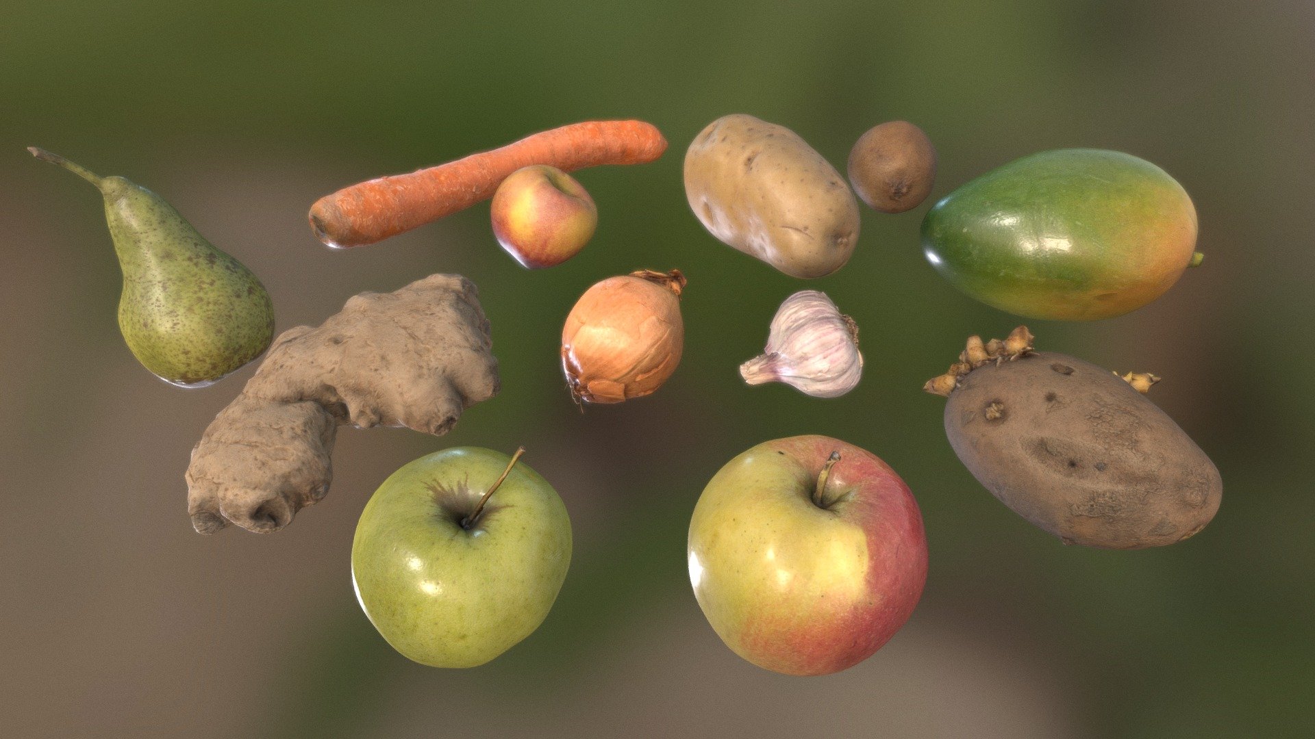 Fruits and vegetables pack - Buy Royalty Free 3D model by tomasburan ...