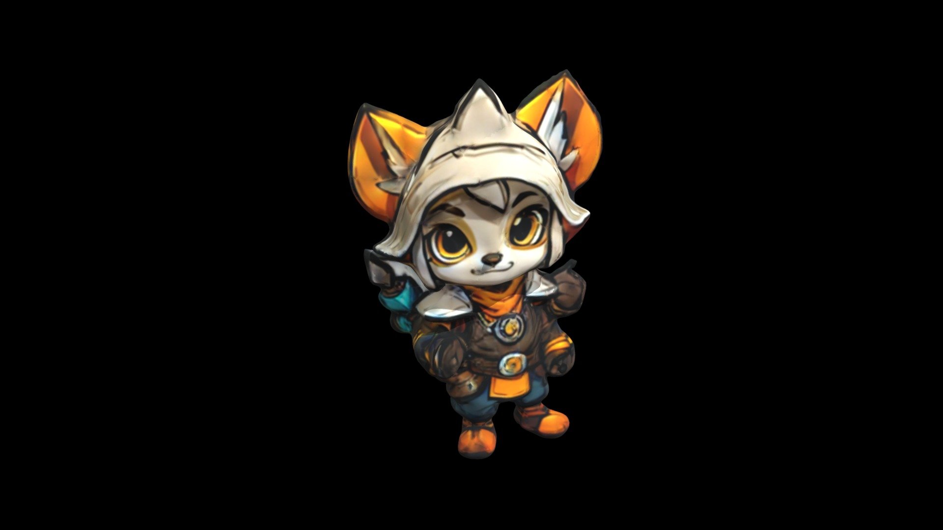 a sticker of a cartoon character with a hood - Download Free 3D model ...