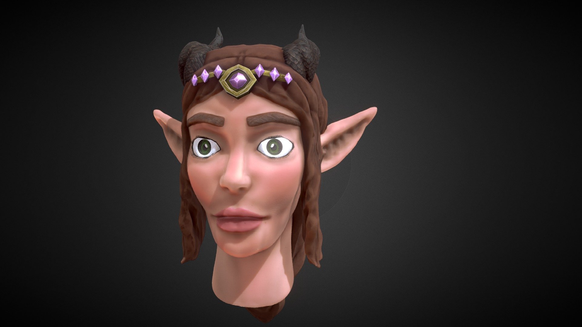 Fantasy Female Head with Horns Sculpt - 3D model by Nick.Stark [f9e858c ...