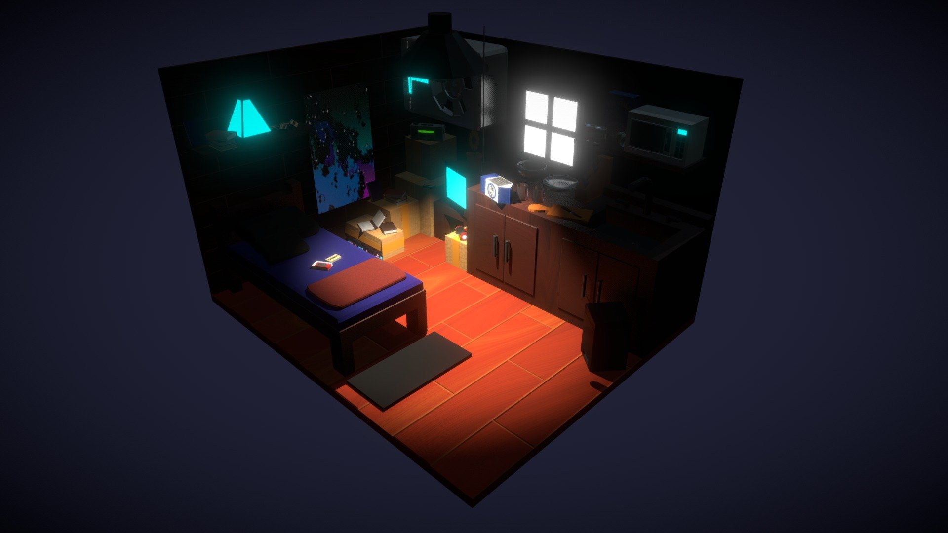 Small Apartment - 3D model by RedHouseTree [f9e9215] - Sketchfab