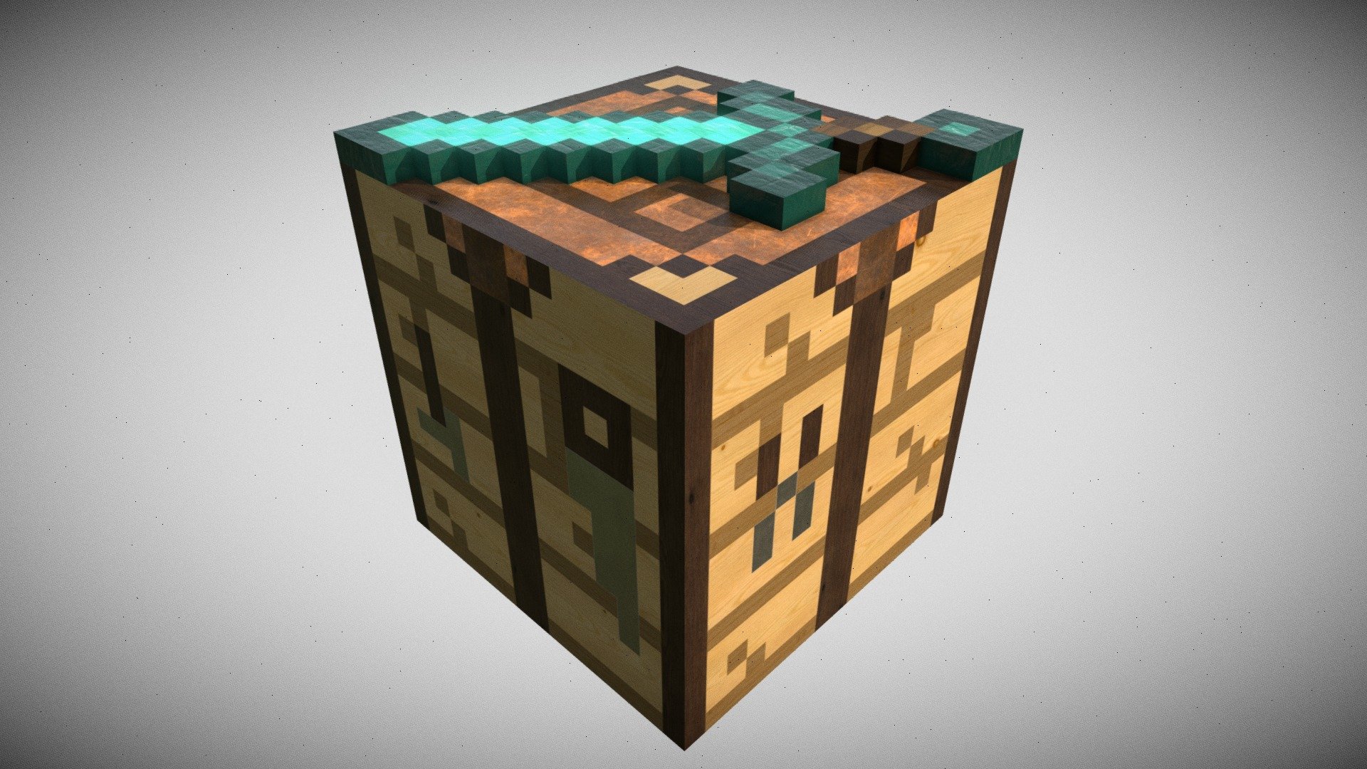 Crafting table and Diamond sword from Minecraft - Download Free 3D ...