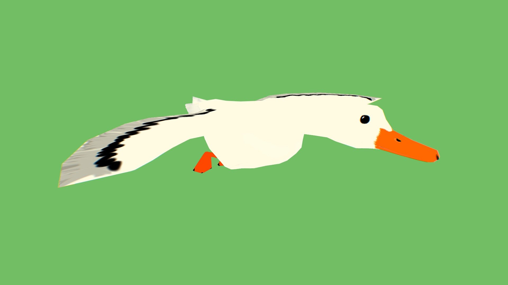 Cartoon duck low poly game ready with rig, anim - Download Free 3D ...