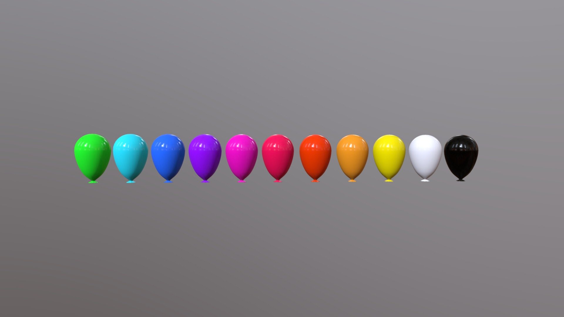 colorful balloons - 3D model by rhynoproject [f9fc090] - Sketchfab