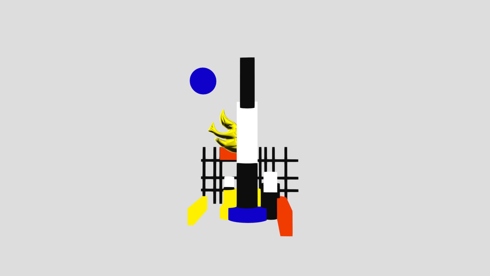 NFT flight in Mondrian's colors for Nouna - 3D model by JulienScans ...