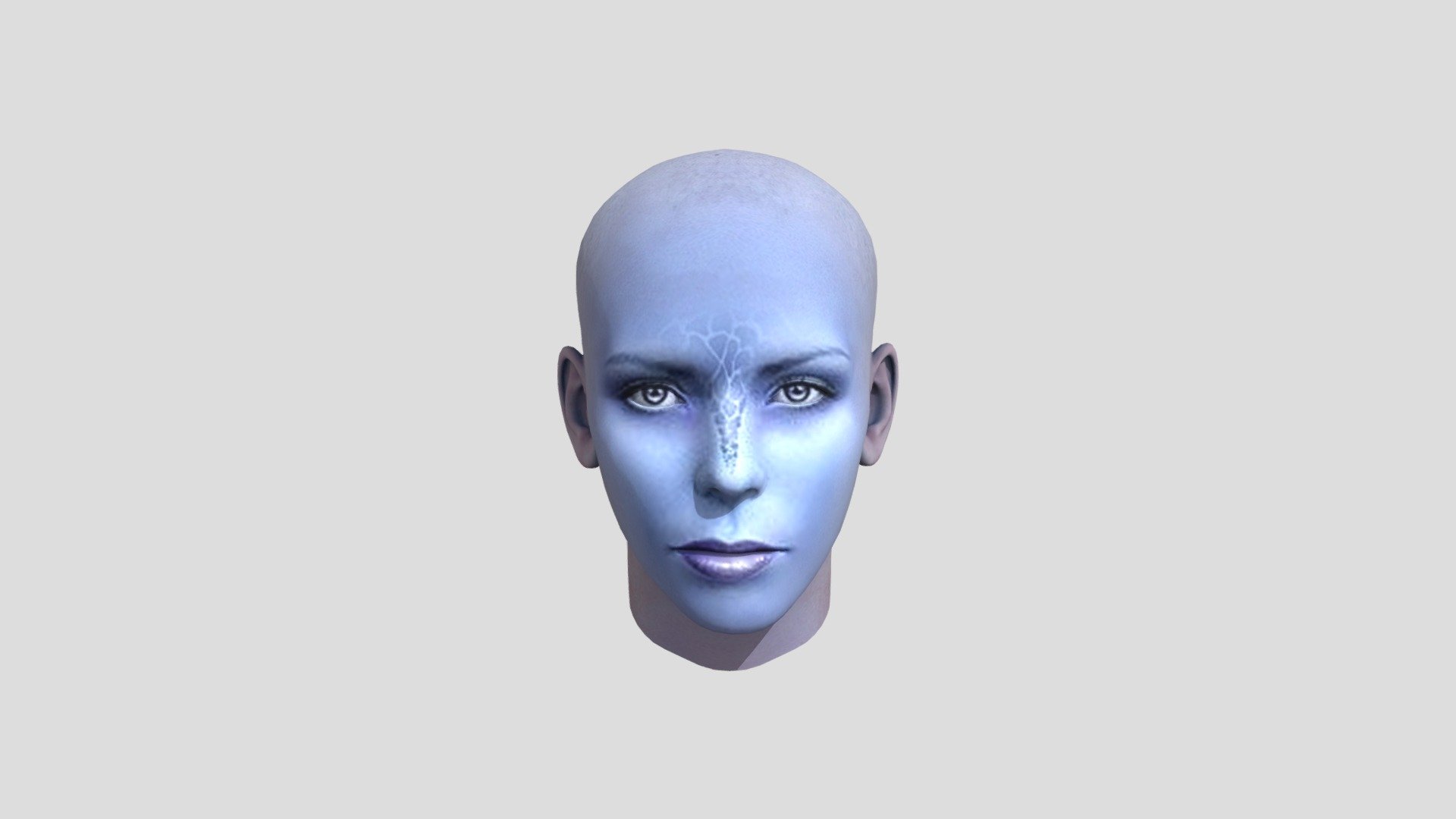 Female Purple Alien Face with Blendshapes - Download Free 3D model by ...