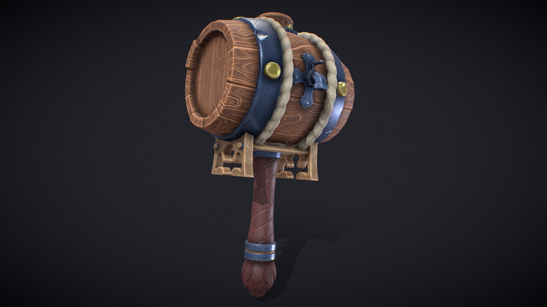 Barrel Hammer - 3D model by DannyDay [fa0769c] - Sketchfab