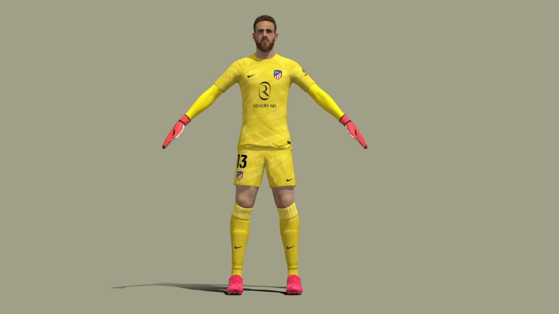 T-Pose Rigged Jan Oblak Atletico Madrid - 3D model by 3dpassion.net [fa14e8f] - Sketchfab