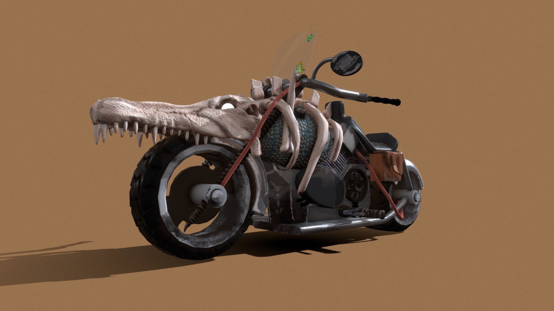 Crocodile Motorcycle - 3D model by desalvojosefina [fa1b675] - Sketchfab