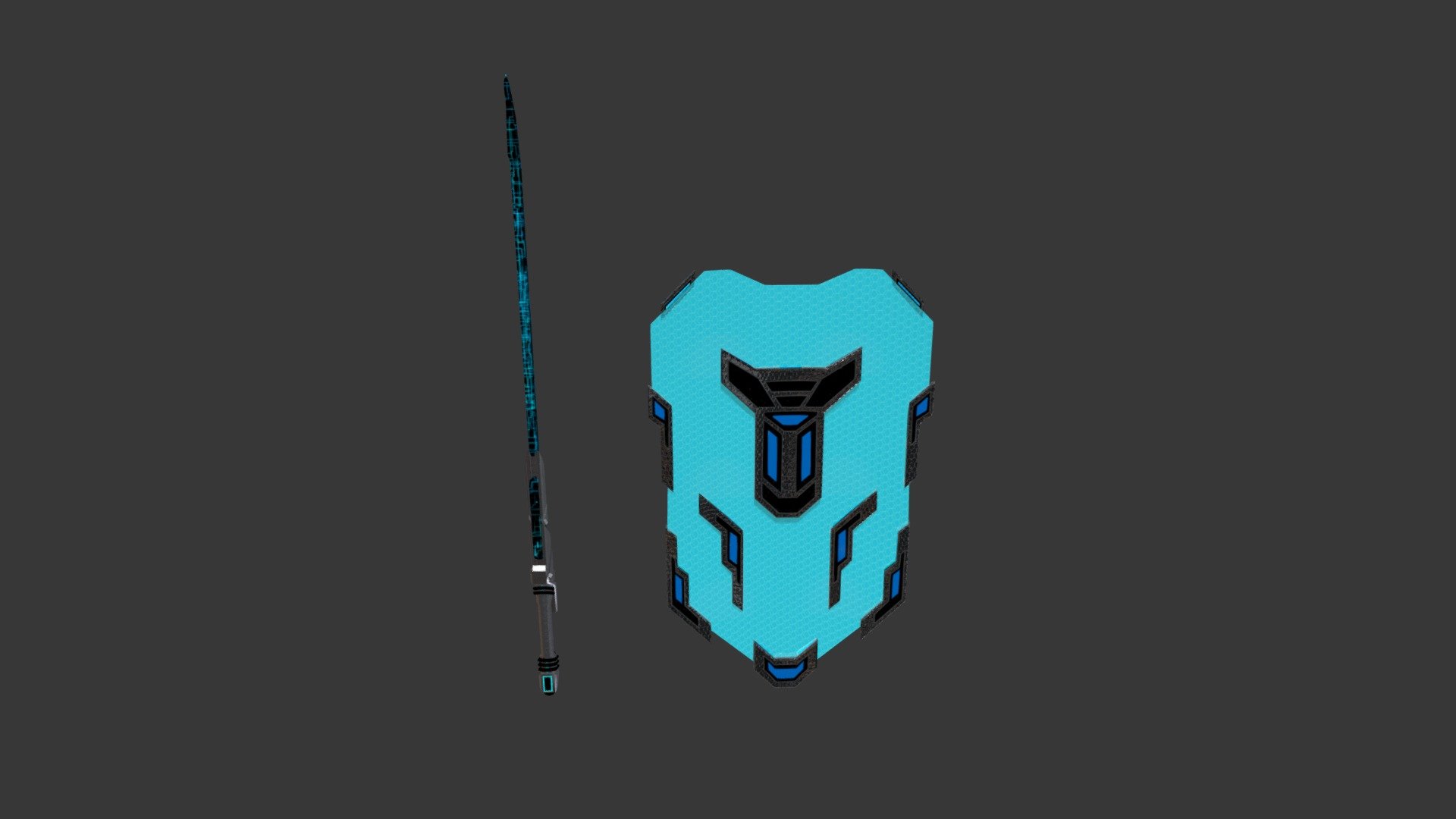 Sci-Fi energy sword and shield - 3D model by Christian Zappia ...