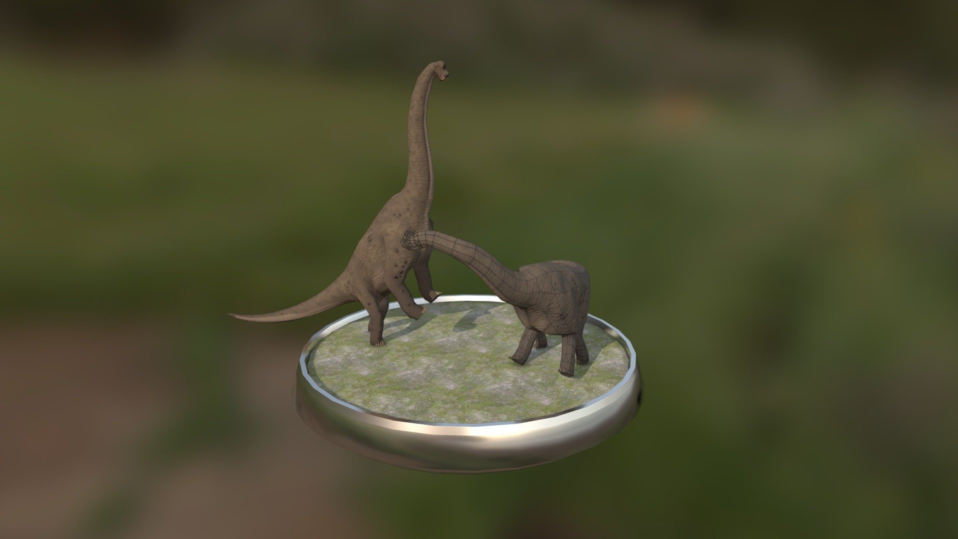 Brachiosaurus fight. Lowpoly. - Download Free 3D model by ValeGoG ...