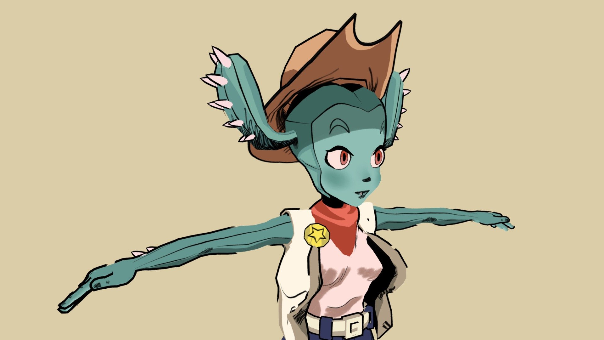 Cactus girl - 3D model by juani_pm3 [fa27327] - Sketchfab