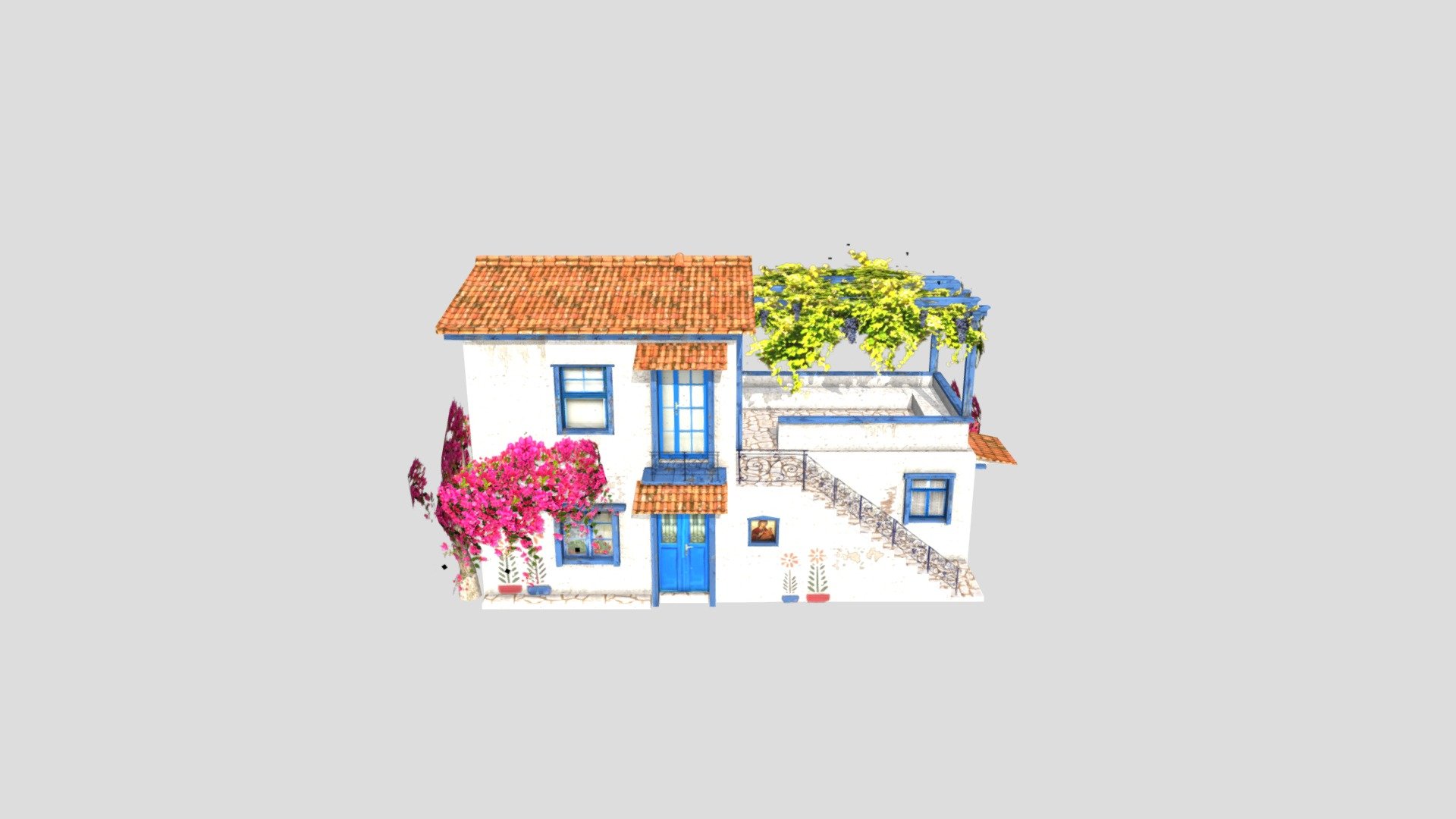 Greek House Model - 3D model by juliette_chatenier [fa28882] - Sketchfab