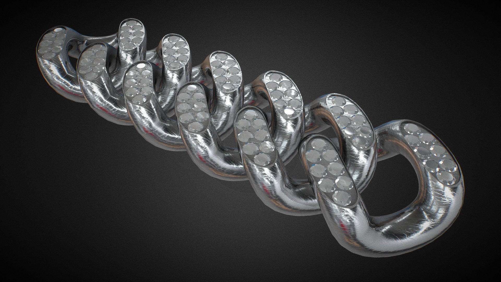 Modular Diamond Chain Jewelry Link - Buy Royalty Free 3D model by Tiko ...
