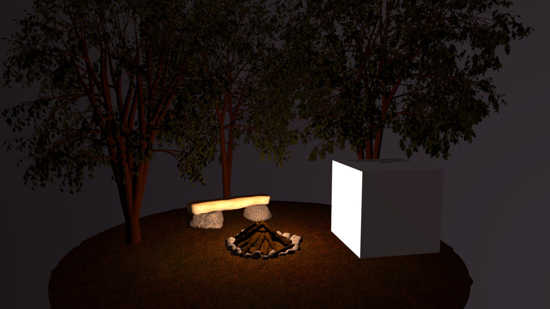 Work 10 pt2 - Stones, Log Bench - 3D model by aomikki [fa3acc6] - Sketchfab