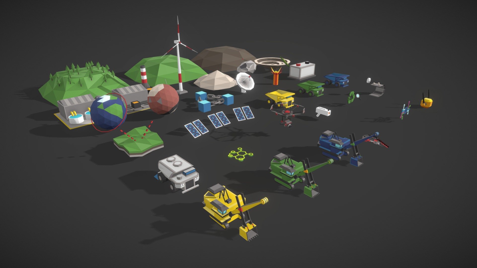 Mine Tech Island - Low Poly Mining Assets - 3D model by Felix 3D ...