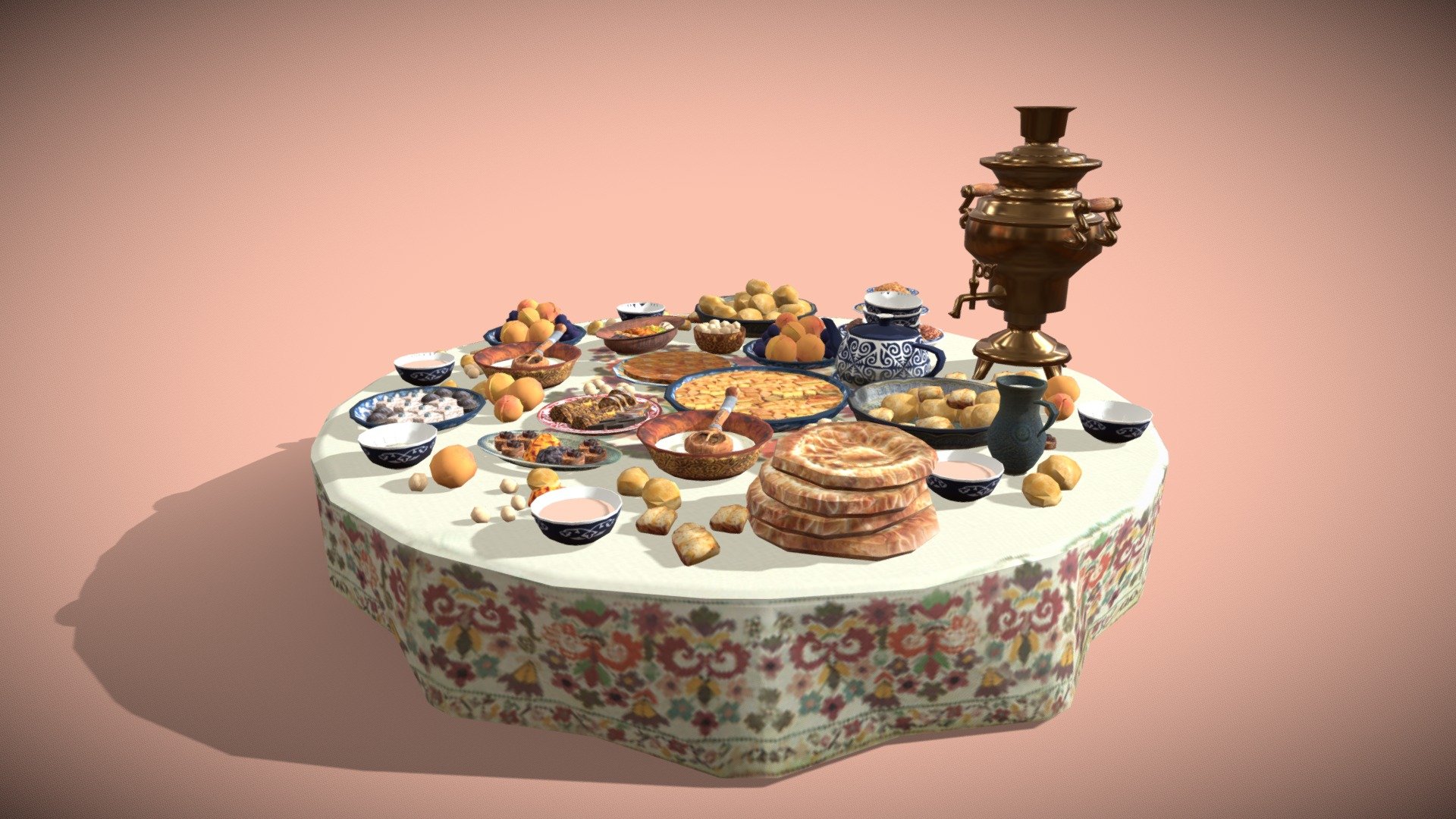 Dastarkhan 2 - Low Poly Game Ready - Buy Royalty Free 3D model by ...