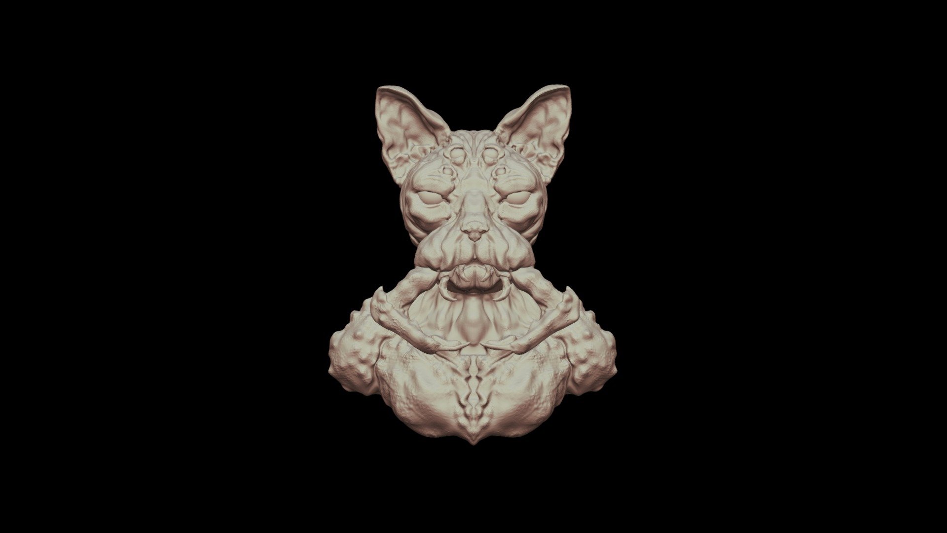 Sphinx Cat Creature Bust - 3D model by Serena (@serenatakaya15 ...