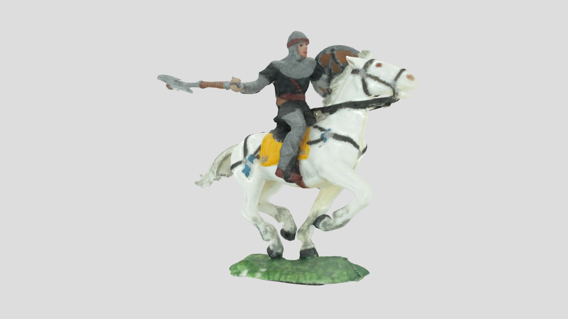 Knight with round shield and battle axe - Download Free 3D model by ...