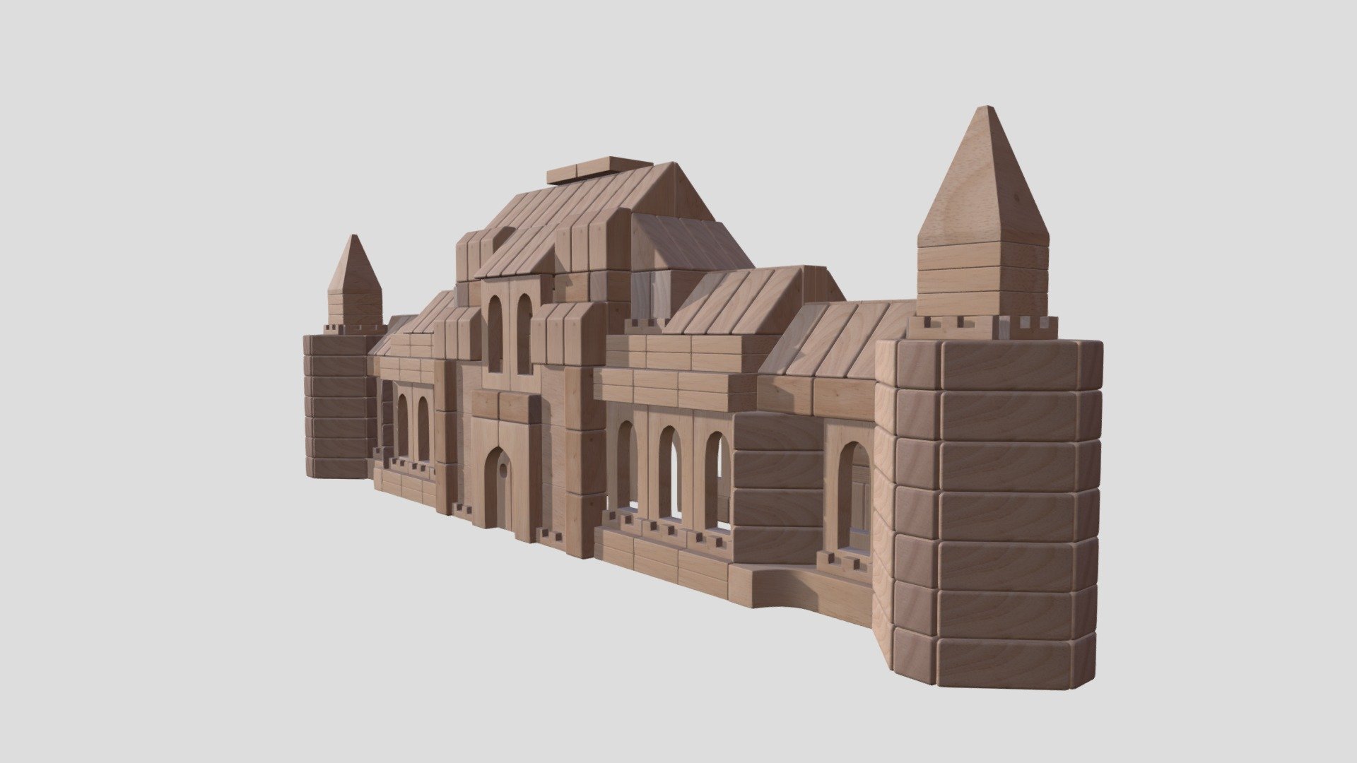 Wooden Block Castle - Download Free 3D model by mcschule [fa4bfd1 ...