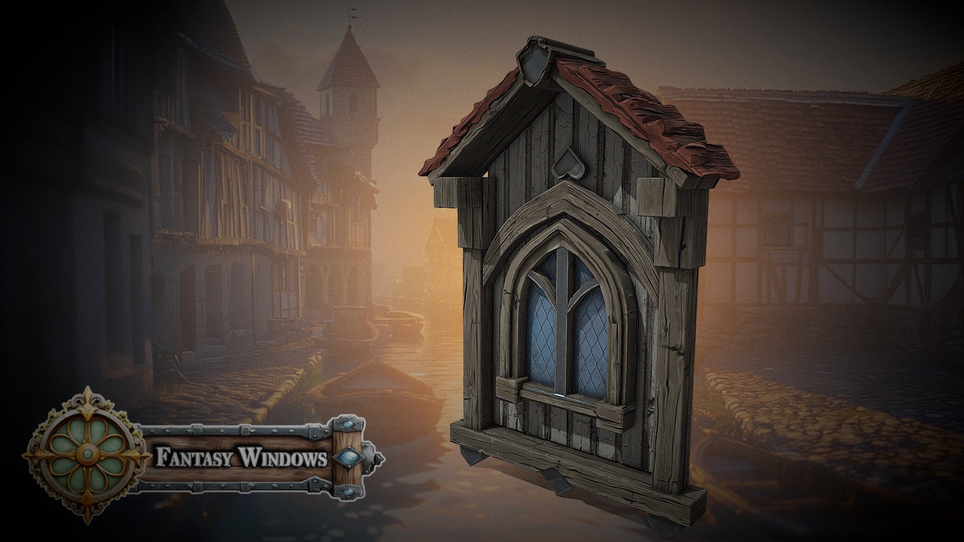 Fantasy Medieval Stylized Window - Rustic Roof - Buy Royalty Free 3D ...