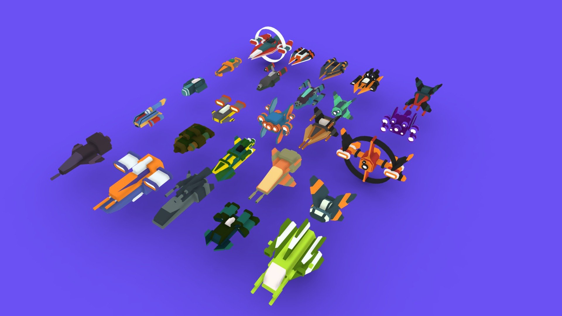 Low Poly Spaceship Pack - Buy Royalty Free 3D model by wildenza ...