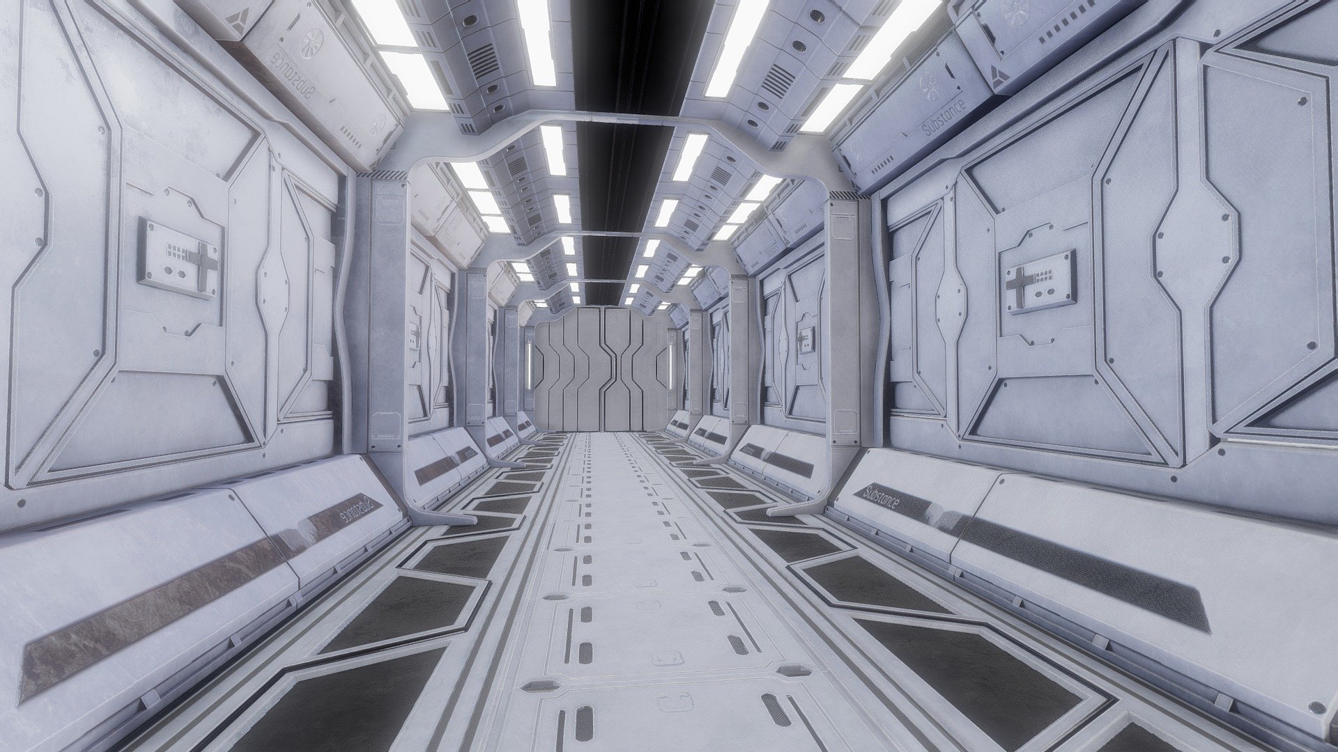 Sci-fi Corridor - Buy Royalty Free 3D model by kunkun (@youoyouyou) [fa60362] - Sketchfab Store