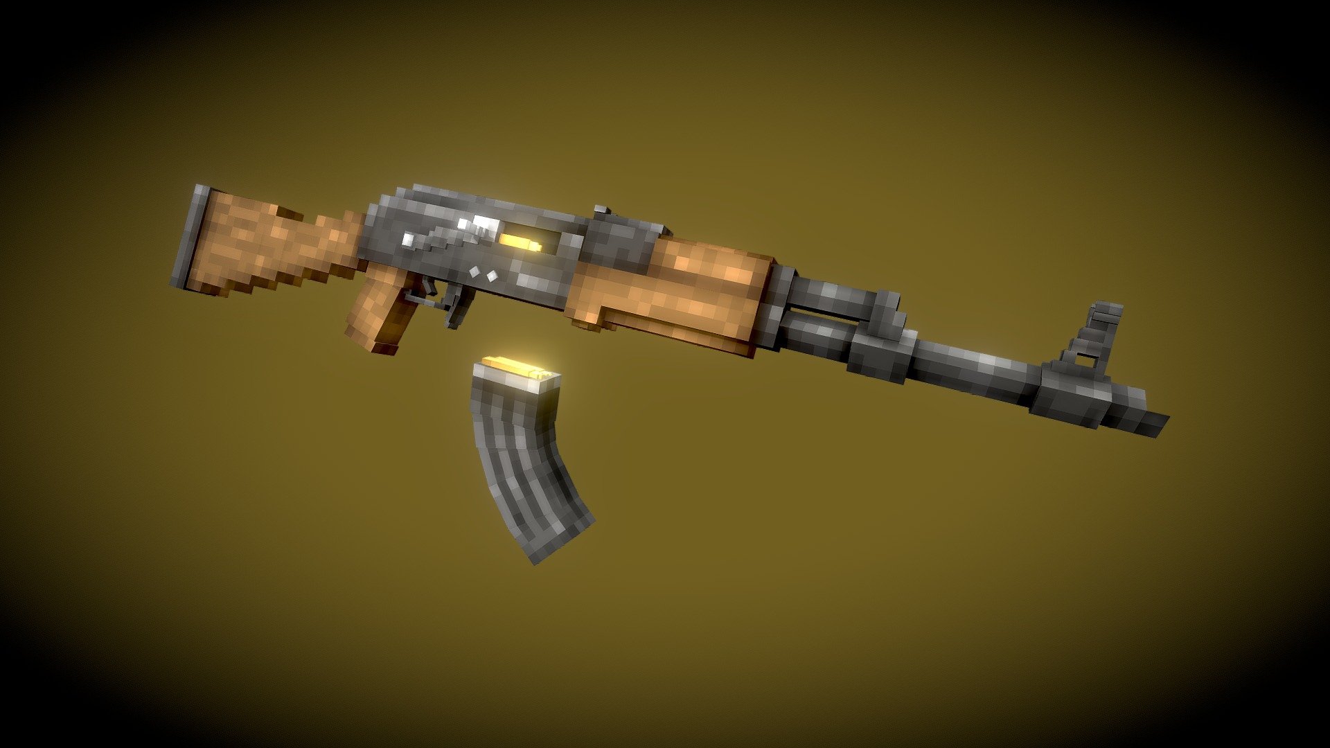 AK-47 [Voxel] - 3D model by Radium (@Radium_Studio) [fa61a8c] - Sketchfab