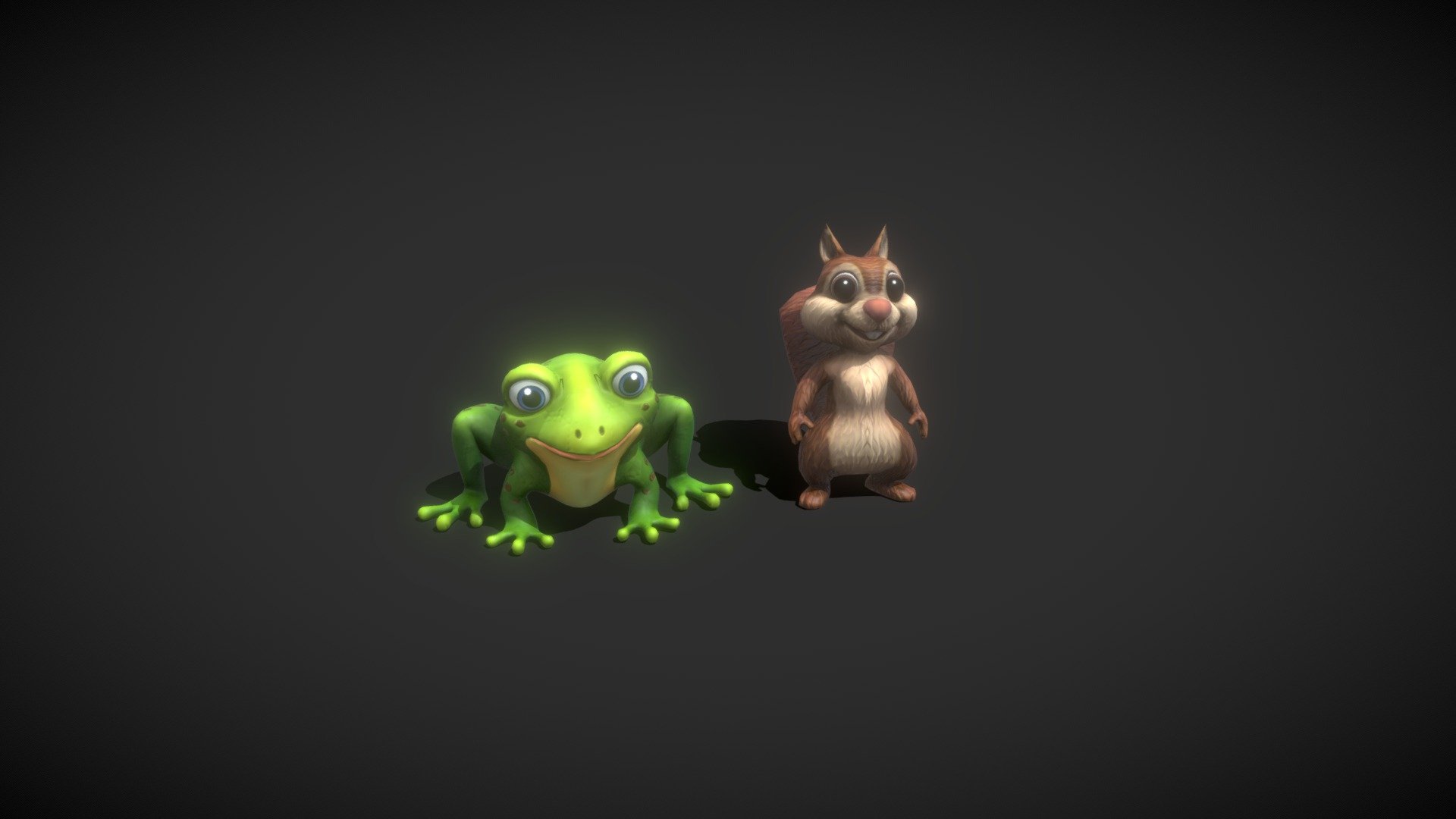 Cartoon Animated Squirrel & Frog 3D Models - Buy Royalty Free 3D model ...