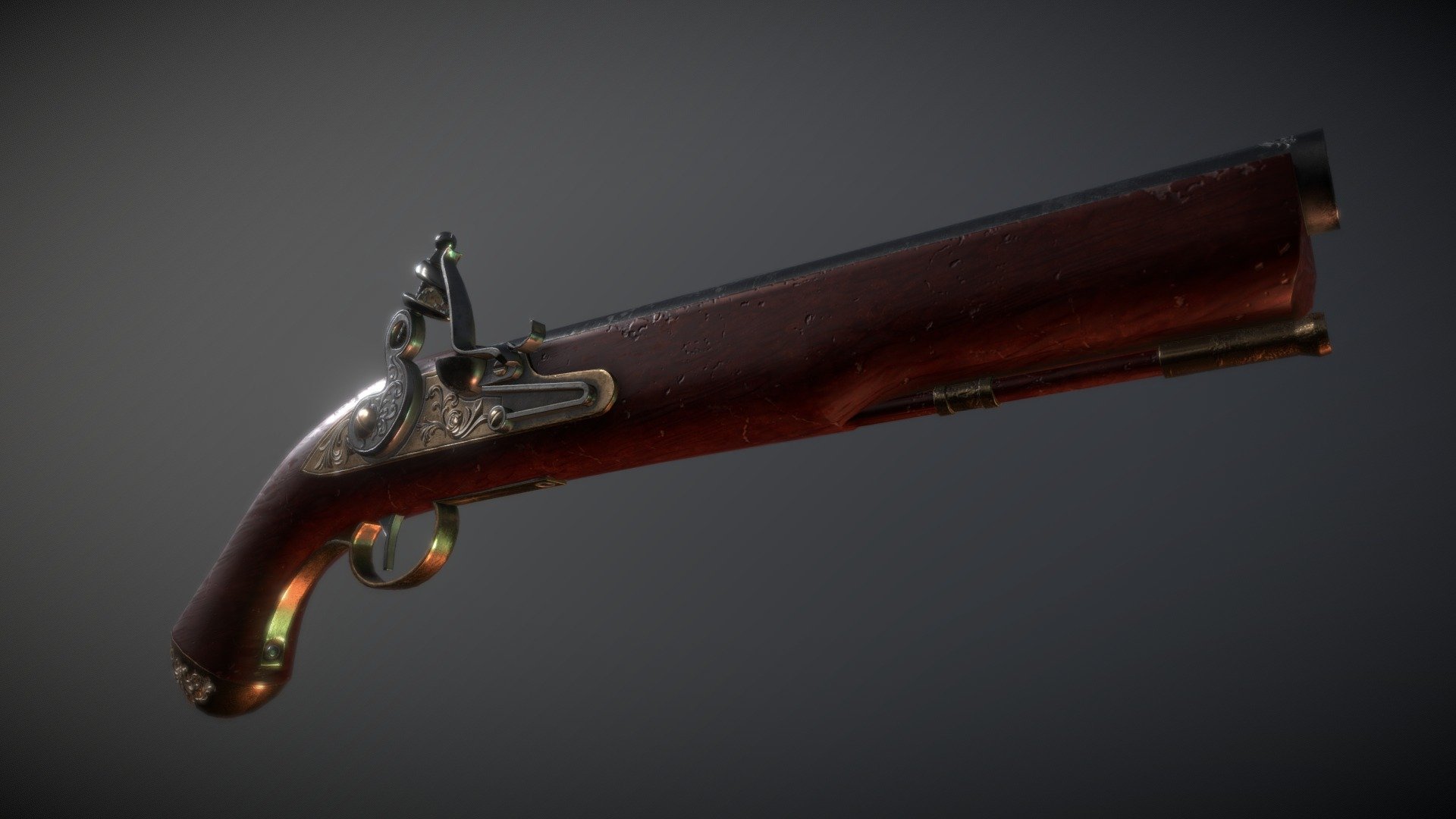 Flintlock gun - 3D model by pallavicini.daniele [fa68d71] - Sketchfab