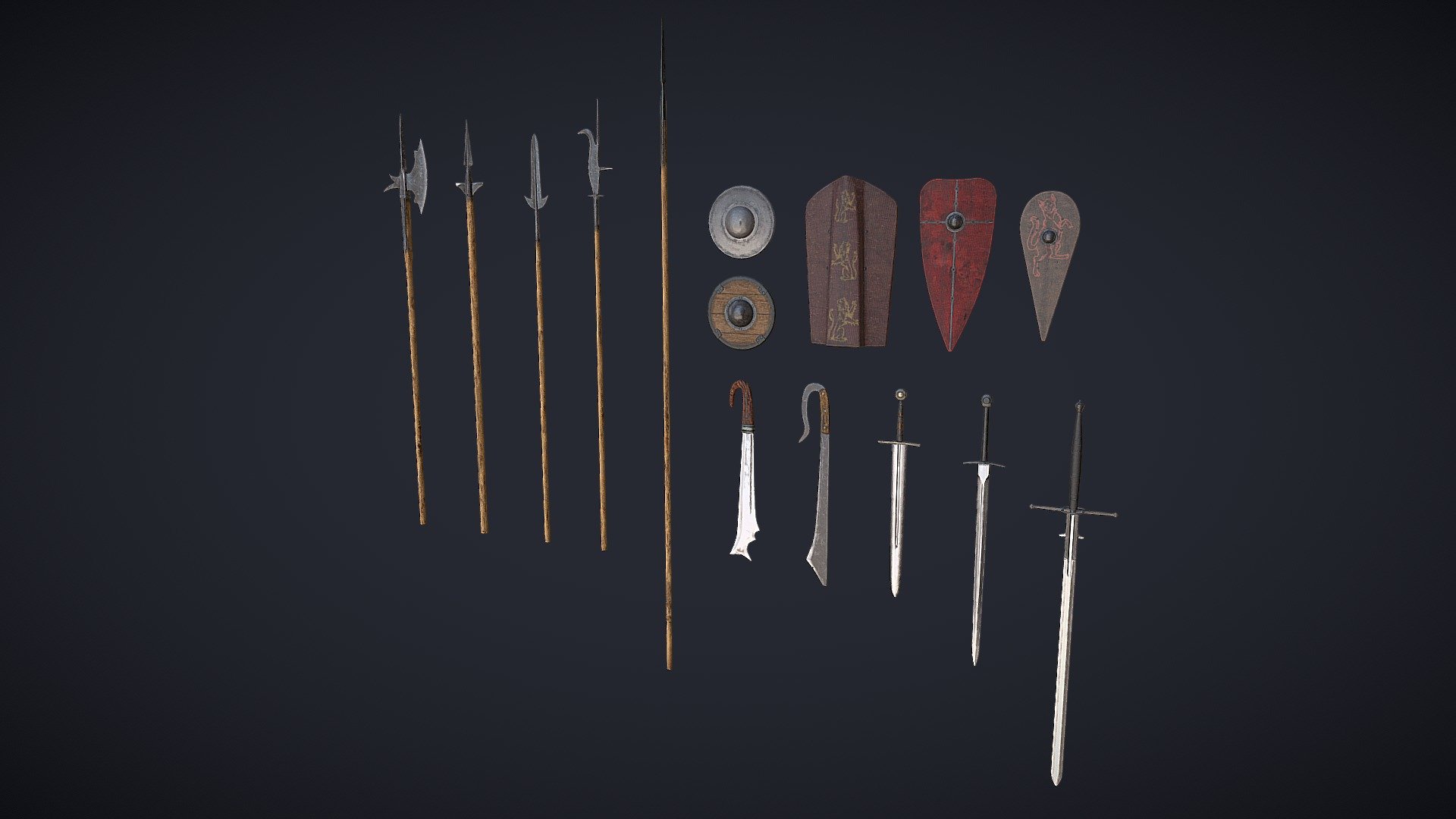 Medieval_melee_&_ranged_weapon_pack_1 - 3D model by Kupatka Zubarick ...