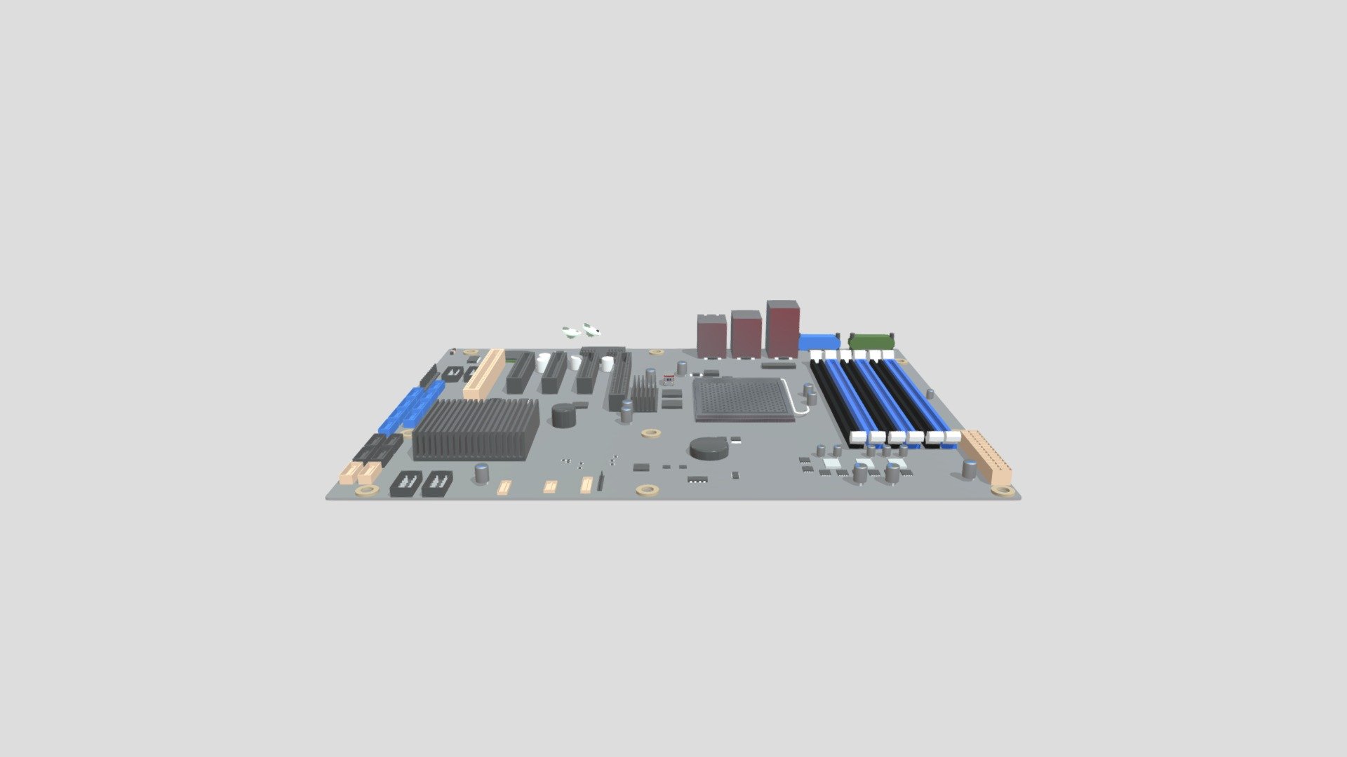 Motherboard - Download Free 3D model by mikotostudio [fa71a02] - Sketchfab