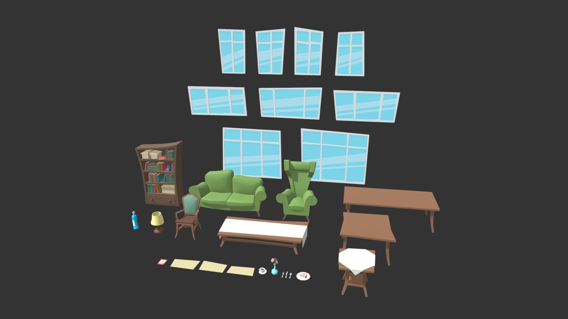 Stylized living room props - 3D model by Jeroen Toma (@jeroentoma ...