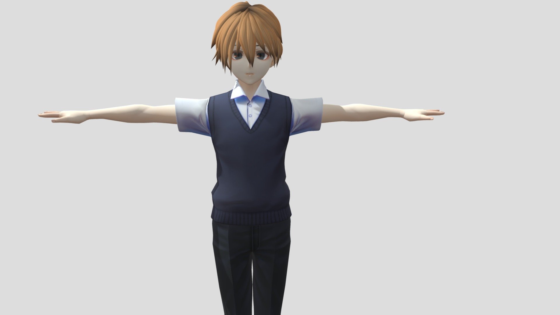 【Anime Character】Souta (Free / Unity 3D) - Download Free 3D model by 3D ...