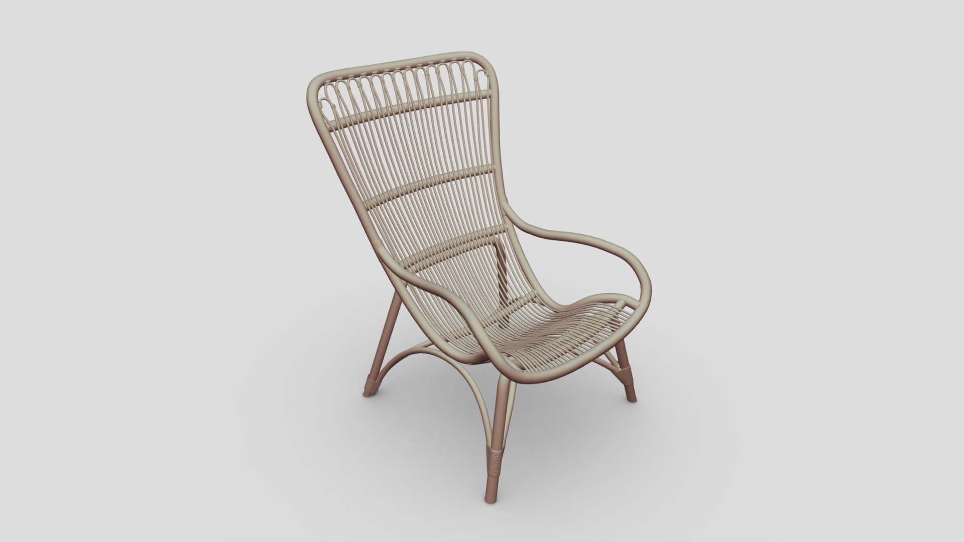 Rattan Lounge Chair - 3D model by anterior design (@anteriordesign ...
