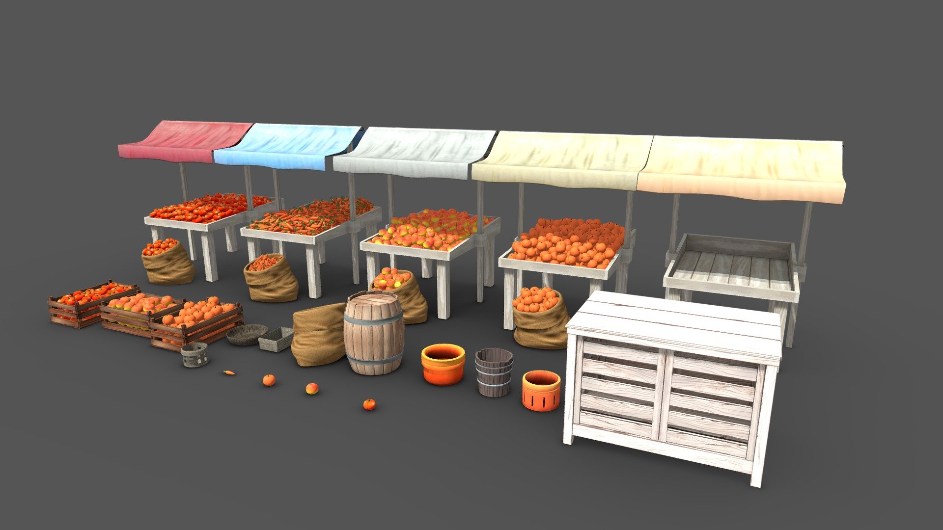 Marketplace - Old Shop - Cartoon Style - Buy Royalty Free 3D model by ...
