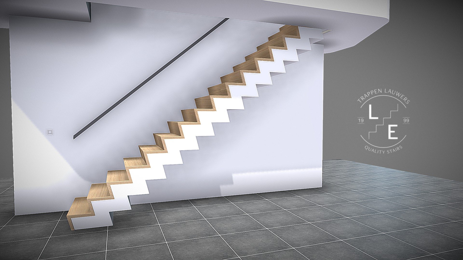 Z-Trap met volgende onderliggende constructie - 3D model by Trappen ...