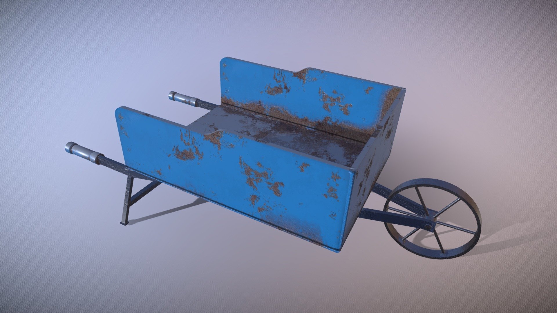 Blue Metal Wheel Barrow - 3D model by Silverfern Productions (@iholtum ...