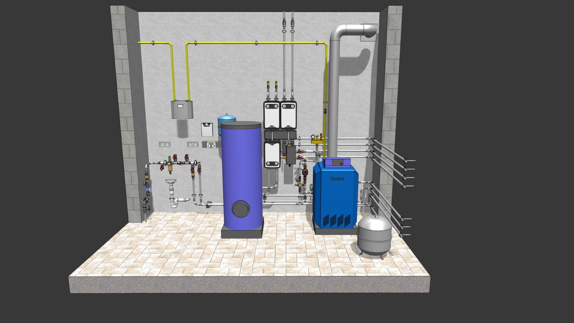 Котельная Buderus (boiler room) - 3D model by Александр (@akarelin ...