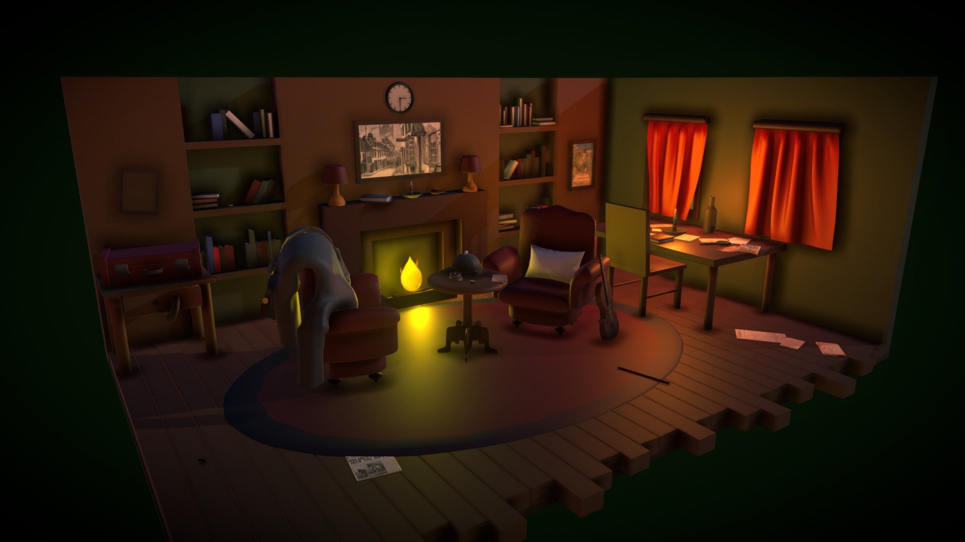 Sherlock Holmes' room - 3D model by Martin Rabadeux (@mart1rb2 ...
