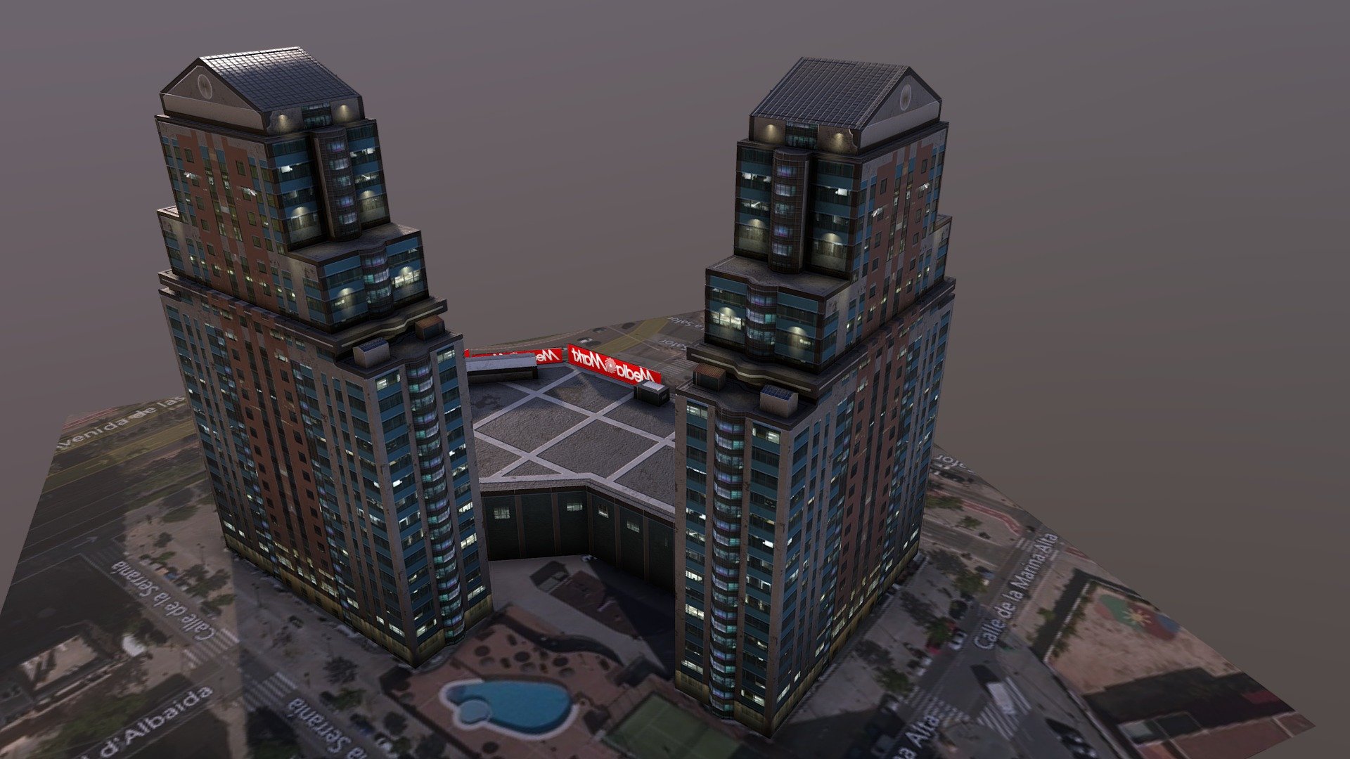 Avenida Cortes Valencianas tower I - Buy Royalty Free 3D model by ...
