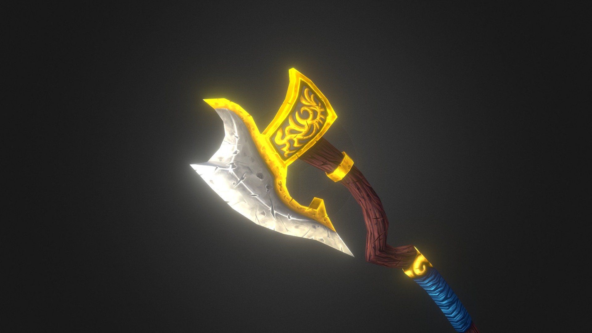 Low-Poly Handpainted Golden Axe - 3D model by Notoday [faad6ab] - Sketchfab