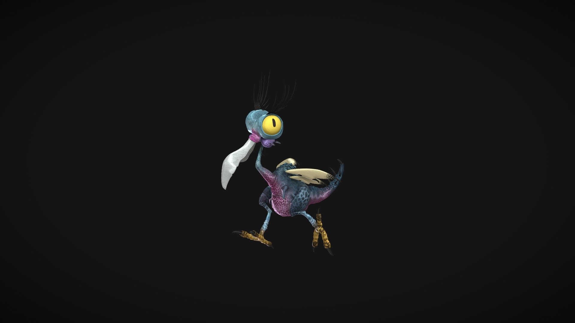 Alien Bird Running - Download Free 3D model by Merto (@minibotgraphics ...