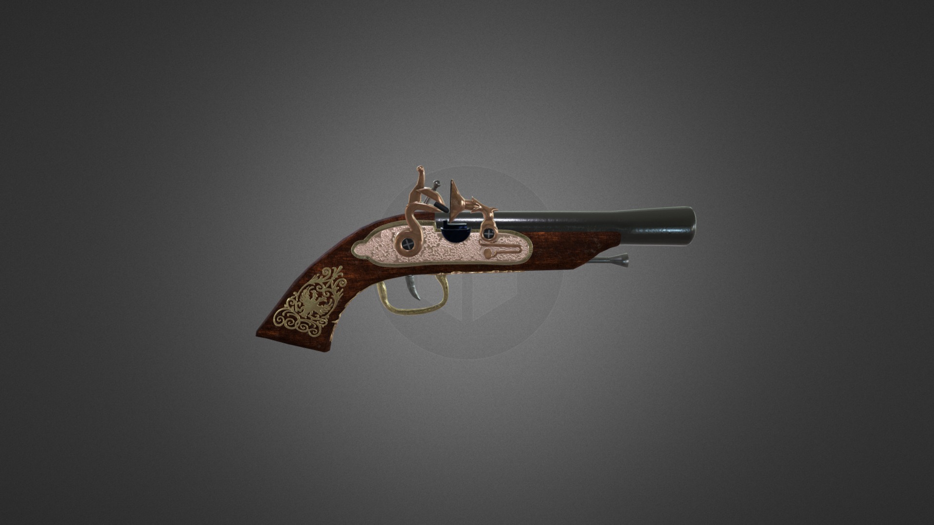 Small Flintlock Hand Gun - 3D model by J_Green [fabb36a] - Sketchfab
