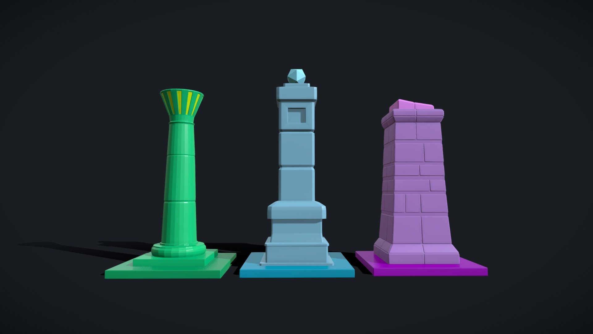 Low-poly Pillars - 3D model by Pinnacle CG Arts (@pinnaclecgarts ...